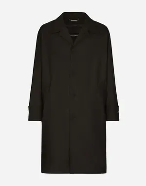 Dolce & Gabbana Nylon Trench Coat With Logo Tag