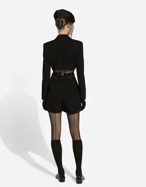 Dolce & Gabbana Wool Gabardine Tuxedo Shorts