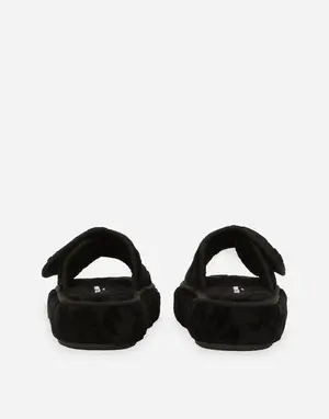 Dolce & Gabbana Terry Cotton Plateau Slides - Multicolor