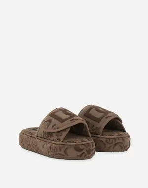 Dolce & Gabbana Terry Cotton Plateau Slides - Multicolor