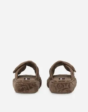 Dolce & Gabbana Terry Cotton Plateau Slides - Multicolor