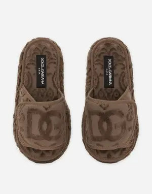 Dolce & Gabbana Terry Cotton Plateau Slides - Multicolor
