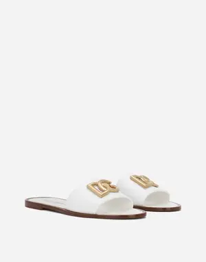 Dolce & Gabbana Bianca Calfskin Sliders - White