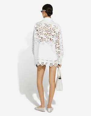 Dolce & Gabbana Oversize Cotton Shirt With Cut-out Detailing