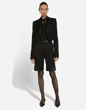 Dolce & Gabbana Short Wool Gabardine Tuxedo Jacket With Vest