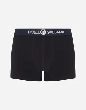 Dolce & Gabbana Two-way-stretch Cotton Jersey Boxers - Blue