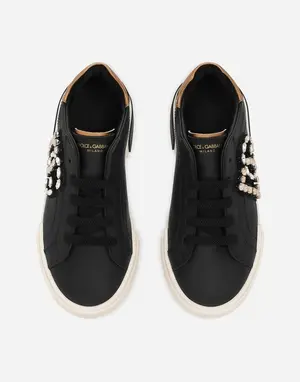 Dolce & Gabbana Calfskin Portofino Vintage Low-top Sneakers With Dg Logo - Multicolor