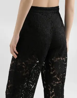 Dolce & Gabbana Flared Stretch Lace Pants - Black