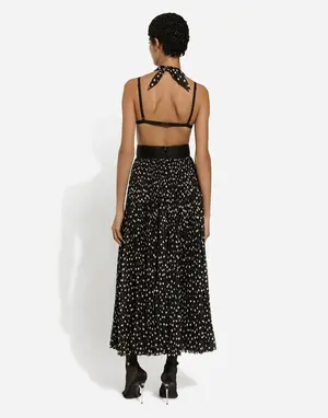 Dolce & Gabbana Pleated Chiffon Calf-length Dress