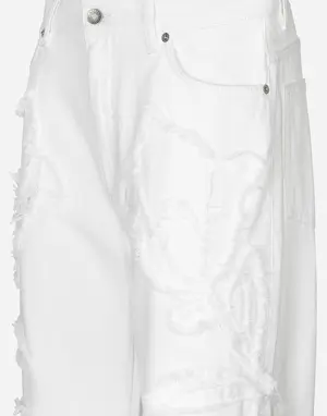 Dolce & Gabbana Boyfriend Jeans With Embroidery - Multicolor