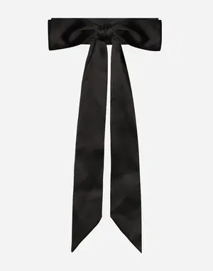 Dolce & Gabbana Silk Satin Tie Belt - Black