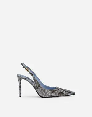 Dolce & Gabbana Python Slingbacks - Light Blue