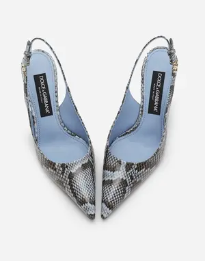 Dolce & Gabbana Python Slingbacks - Light Blue