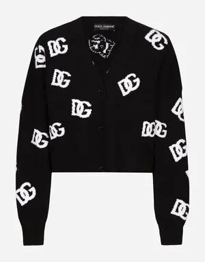 Dolce & Gabbana Wool V-neck Sweater With Dg Logo Inlay - Multicolor