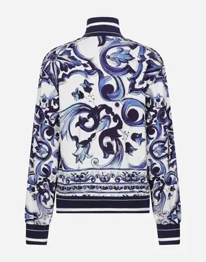 Dolce & Gabbana Majolica-print Cady Zip-up Sweatshirt - Multicolor