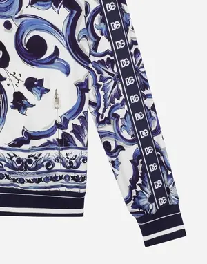 Dolce & Gabbana Majolica-print Cady Zip-up Sweatshirt - Multicolor