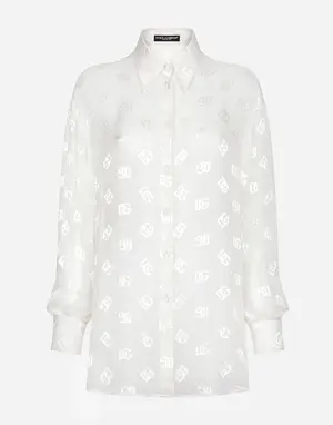 Dolce & Gabbana Dévoré Silk Shirt With Dg Logo