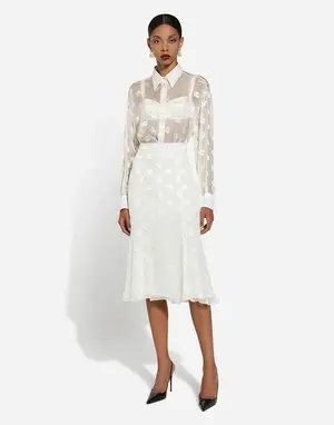 Dolce & Gabbana Dévoré Silk Shirt With Dg Logo