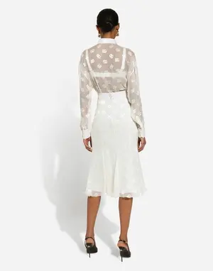 Dolce & Gabbana Dévoré Silk Shirt With Dg Logo