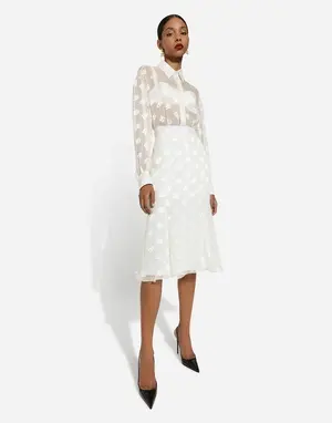 Dolce & Gabbana Dévoré Silk Shirt With Dg Logo
