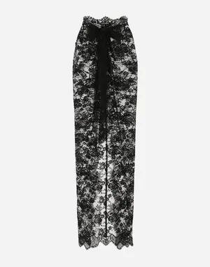 Dolce & Gabbana Long Chantilly Lace Skirt