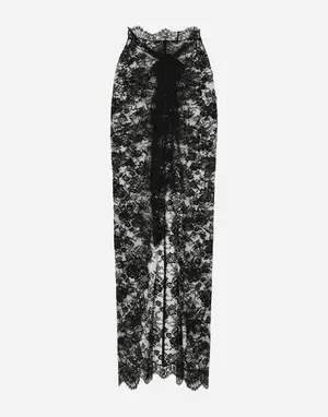 Dolce & Gabbana Long Chantilly Lace Skirt
