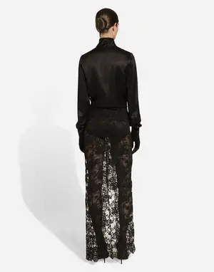 Dolce & Gabbana Long Chantilly Lace Skirt