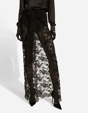 Dolce & Gabbana Long Chantilly Lace Skirt