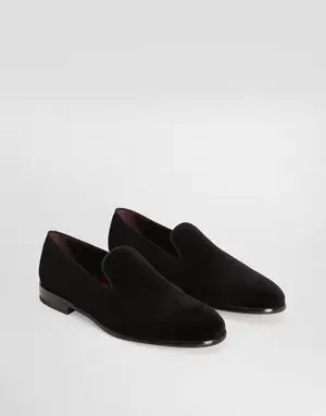 Dolce & Gabbana Milano Velvet Slippers - Black