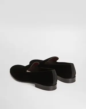 Dolce & Gabbana Milano Velvet Slippers - Black