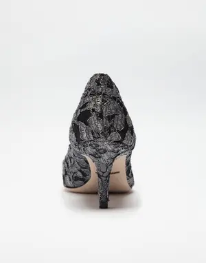 Dolce & Gabbana Lurex Lace Pumps With Brooch - Grey
