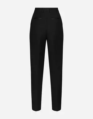 Dolce & Gabbana Tailored Wool Gabardine Tuxedo Pants
