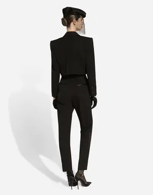 Dolce & Gabbana Tailored Wool Gabardine Tuxedo Pants
