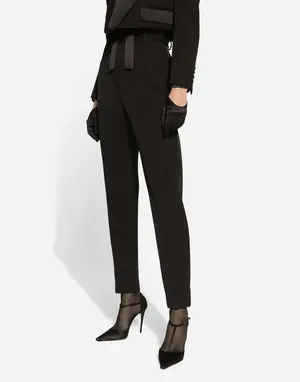 Dolce & Gabbana Tailored Wool Gabardine Tuxedo Pants
