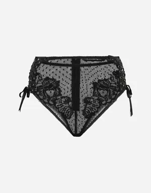 Dolce & Gabbana High-waisted Lace Briefs - Black