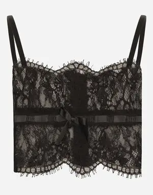 Dolce & Gabbana Lace Lingerie Top - Black