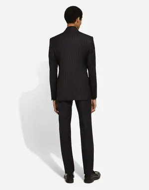 Dolce & Gabbana Tailored Pinstripe Wool Pants - Blue