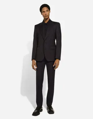 Dolce & Gabbana Tailored Pinstripe Wool Pants - Blue