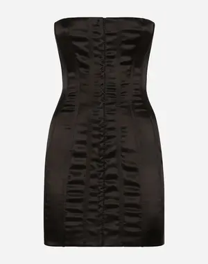 Dolce & Gabbana Short Strapless Satin Dress
