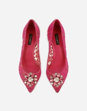Dolce & Gabbana Bellucci Pump In Taormina Lace With Crystals - Fuchsia