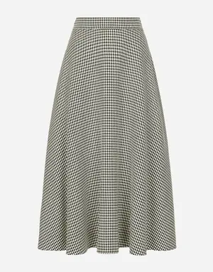 Dolce & Gabbana Houndstooth Wool Circle Skirt