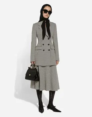 Dolce & Gabbana Houndstooth Wool Circle Skirt