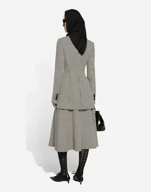 Dolce & Gabbana Houndstooth Wool Circle Skirt