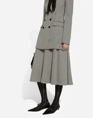 Dolce & Gabbana Houndstooth Wool Circle Skirt
