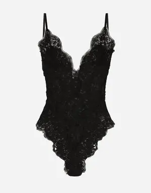 Dolce & Gabbana Tulle And Chantilly Lace Bodysuit