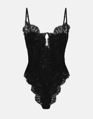 Dolce & Gabbana Tulle And Chantilly Lace Bodysuit