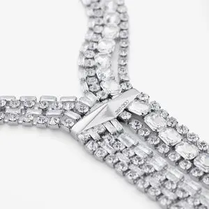 JIMMY CHOO Zandra Crystal Necklace - Silver/crystal
