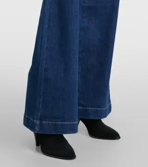 7 For All Mankind Flared Denim Jumpsuit
