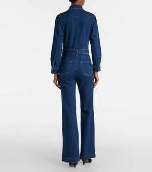7 For All Mankind Flared Denim Jumpsuit