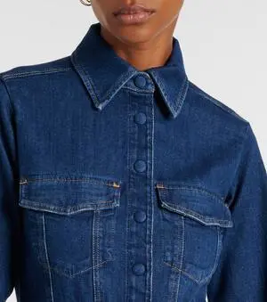 7 For All Mankind Flared Denim Jumpsuit